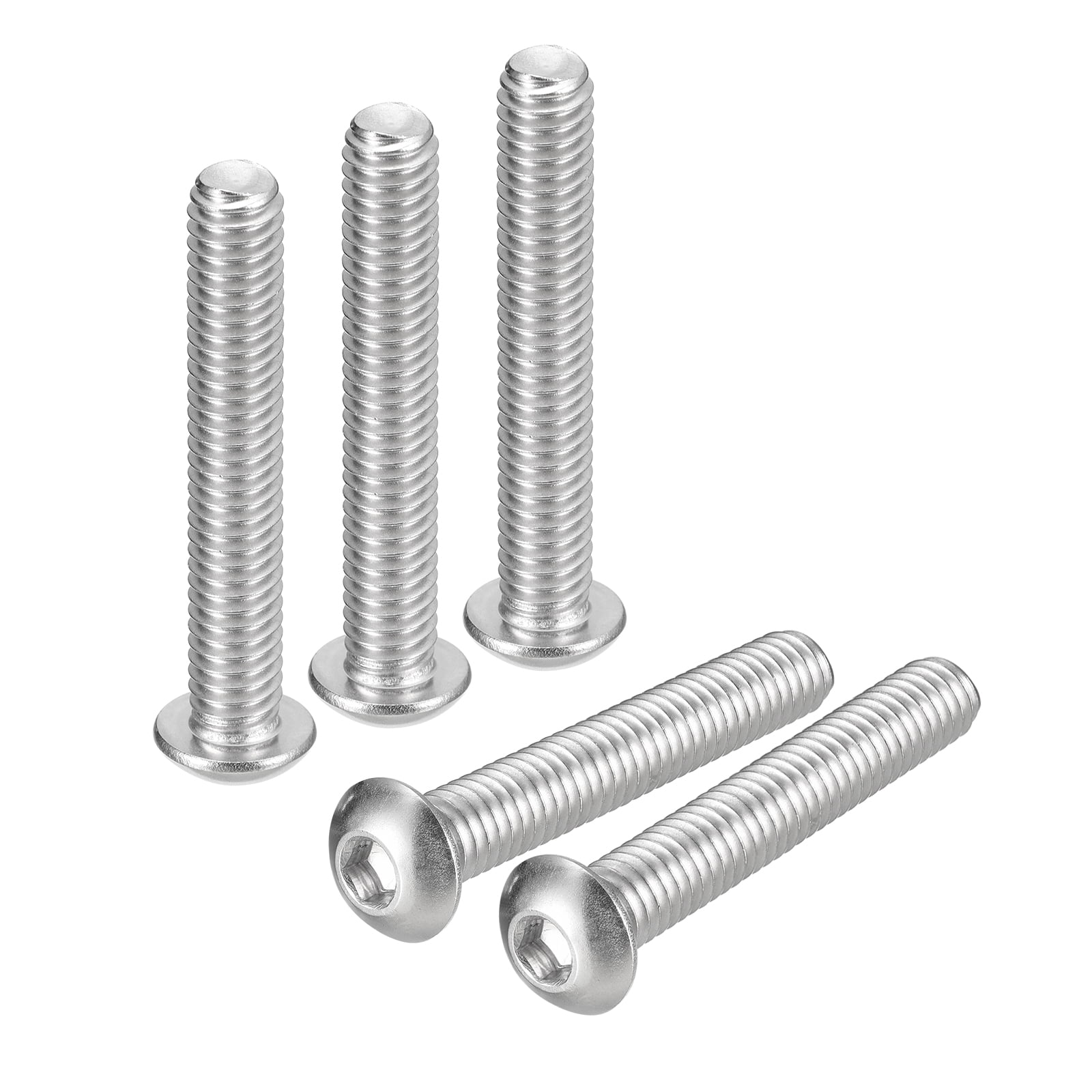 5/16-18x2" Button Head Socket Cap Screws, 5 Pack 304 Stainless Steel Screws - Walmart.com