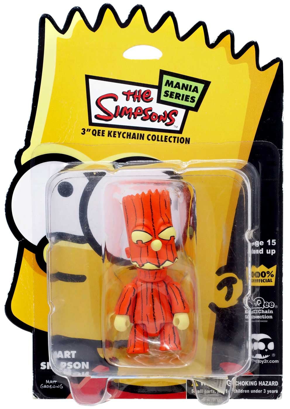 The Simpsons Qee Collection Bart Simpson Figure Keychain (Dark Orange ...