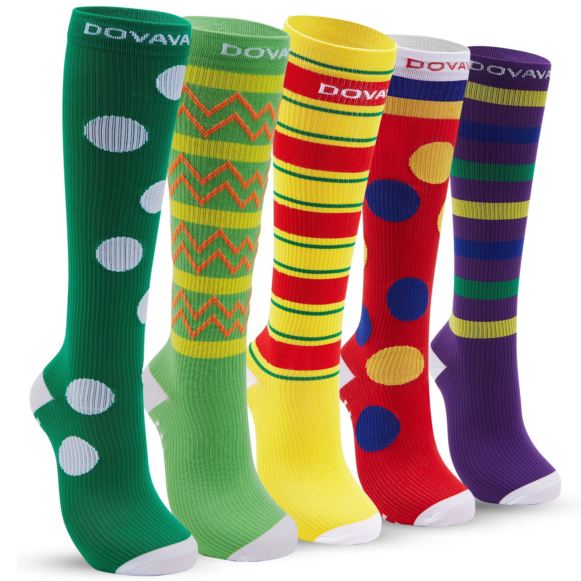 DOVAVA Compression Socks for Women Youth Sport Knee High Athletics Calf ...