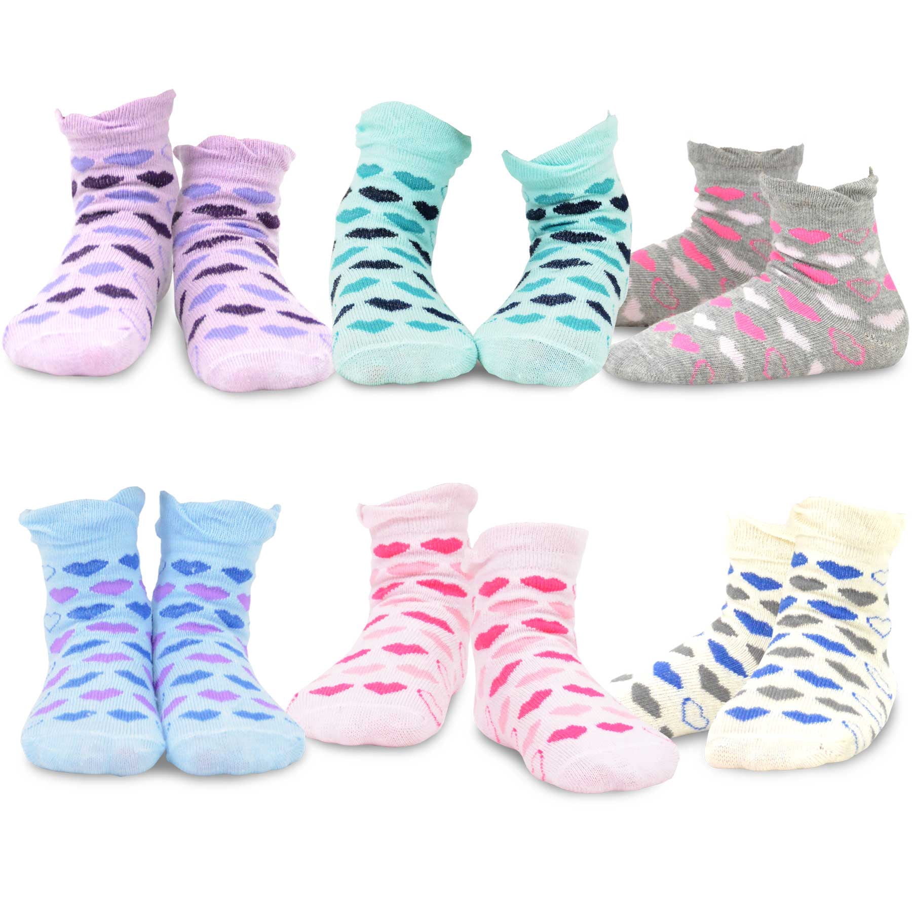 TeeHee Kids Cotton Fashion Crew Socks 6 Pair Pack for Girls - Walmart.com
