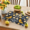 4pcs Linen Placemats Set with Yellow Bird and Floral Design, 12x18 ...