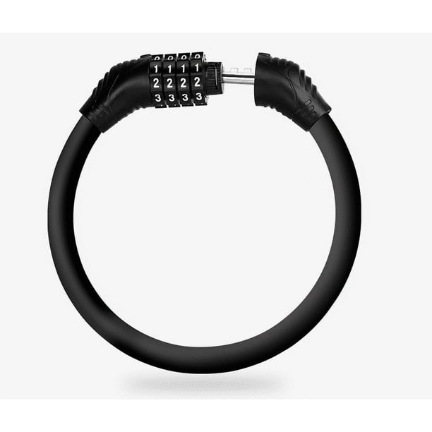 Candado de seguridad para bicicleta con combinación reiniciable de 4 dígitos y cable. | Bodega ...