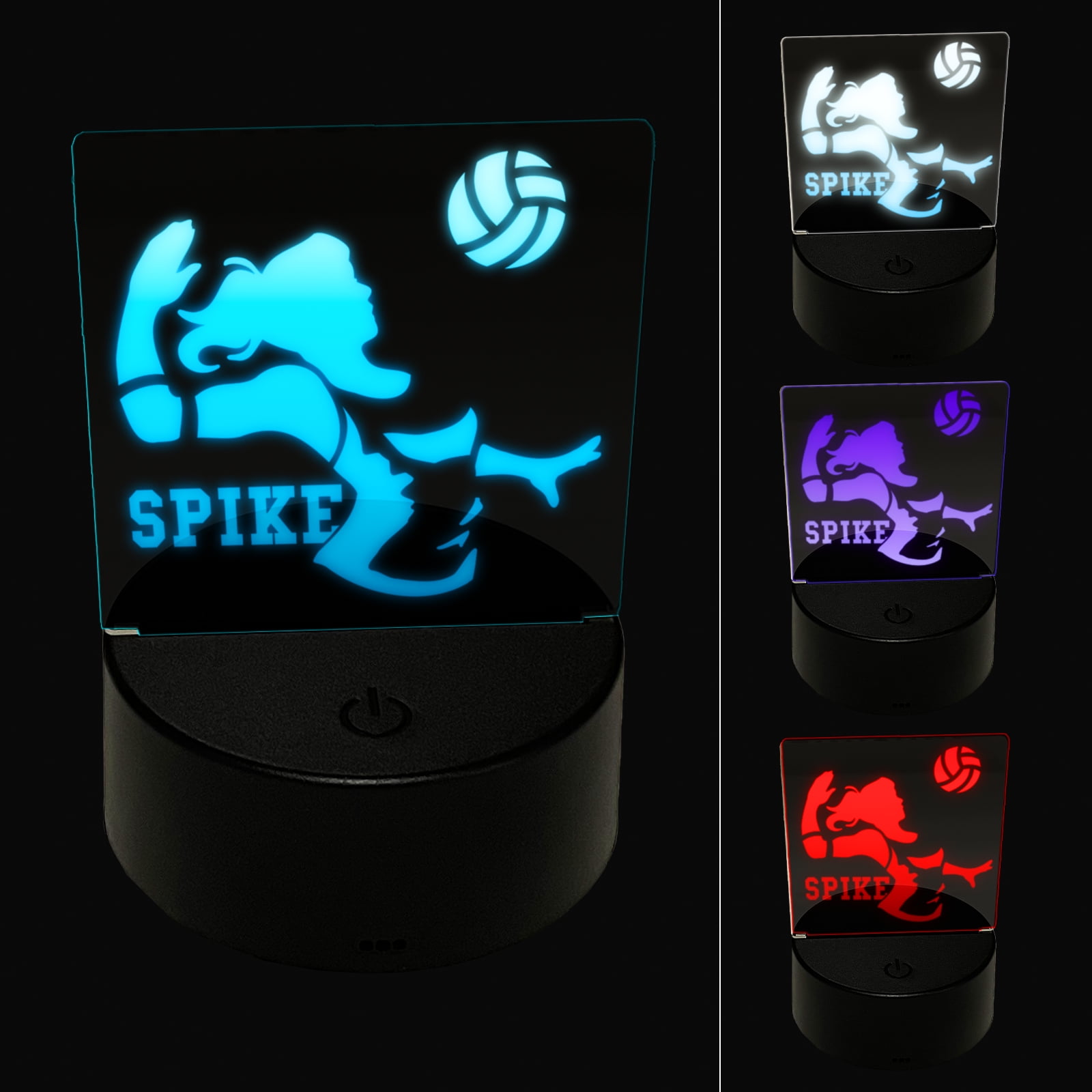 Volleyball Woman Spike Sports Move LED Night Light Sign 3D Illusion ...