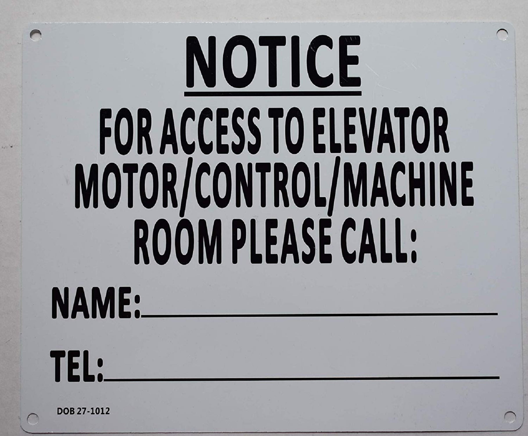 Notice for Access to Elevator Motor -Control-Machine Please Call Sign ...
