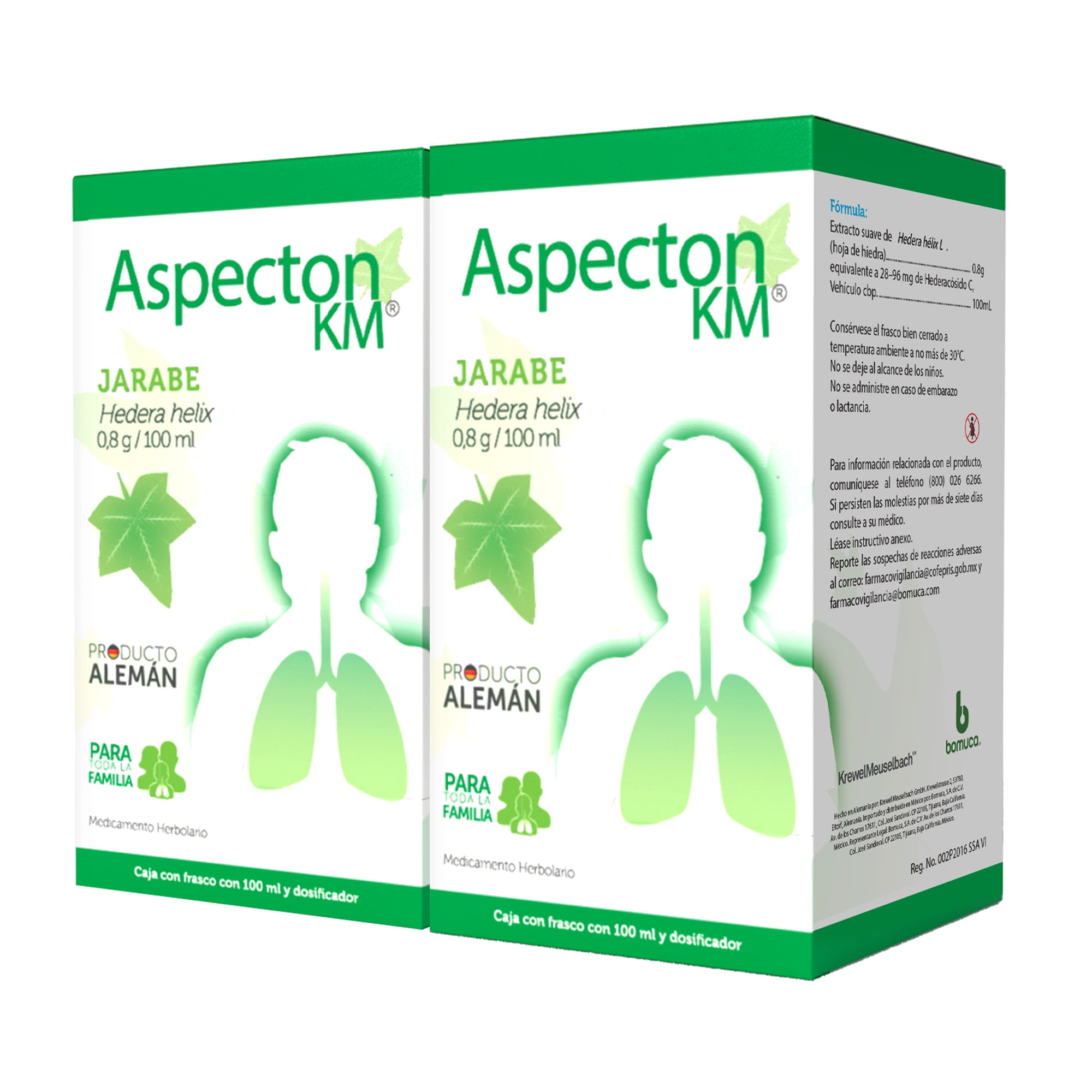 Bomuca - Aspecton KM 100ML Two Pack, Medicamento Herbolario, A base de ...