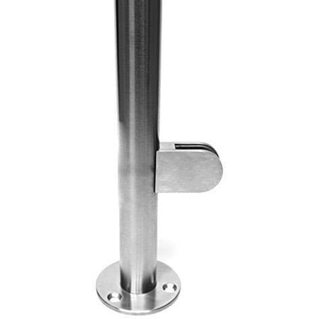 Stainless Steel Grade 316 Round handrail END post for glass, 36" Height ...
