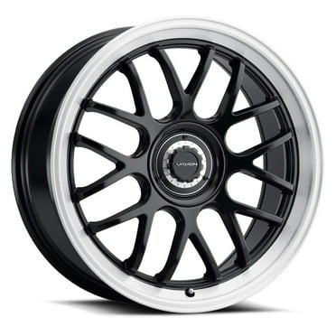 18x8.5 Vision 349 Savage Gloss Black Machined Lip Wheel 5x4.5 (12mm ...