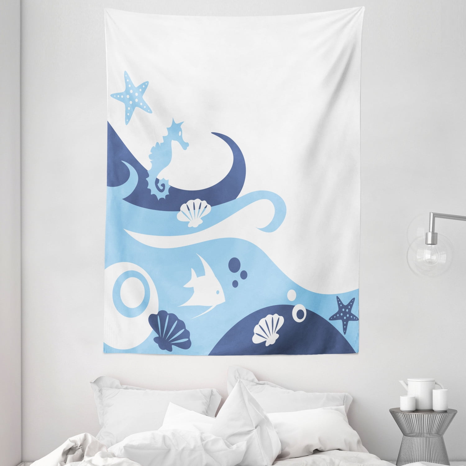 Ocean Tapestry, Cartoon Graphic Like Image of Deep Sealife Creatures ...