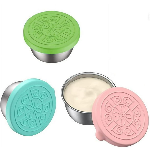 SHAR 3Pcs Mini Sauce Container Random Color 50ML Stainless Steel Sauce ...