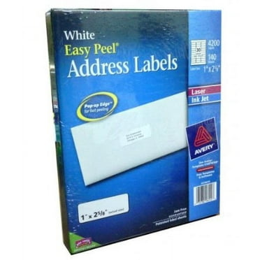 Avery Address Labels, Sure Feed Technology, Permanent Adhesive, 1" x 2 ...