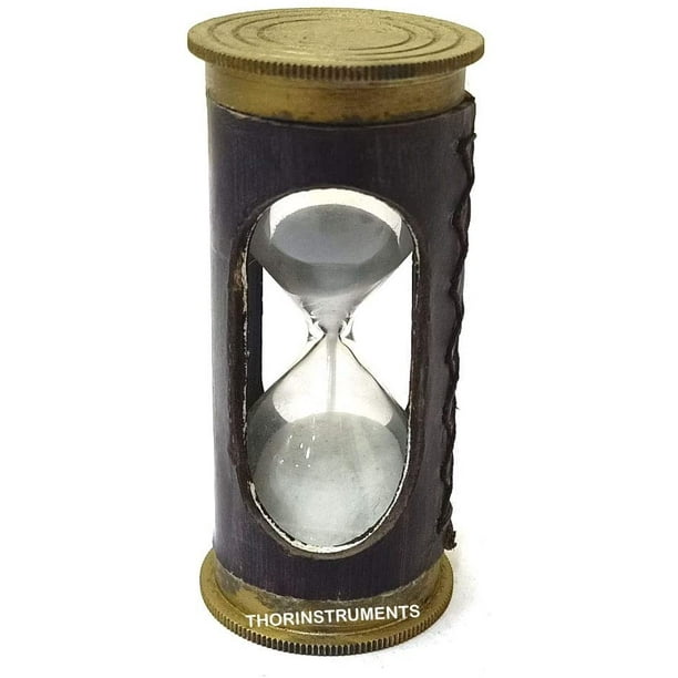 Brass Sand Timer Nautical Hour Glass Antique Leather Vintage Sand Timer ...