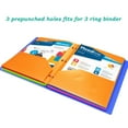RYWESNIY Heavy Duty Plastic Folders with Pockets and 3 Holes, 2 Pocket ...
