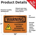 Electrical Hazard Authorized With Symbol OSHA WARNING Vinyl Decal Label ...