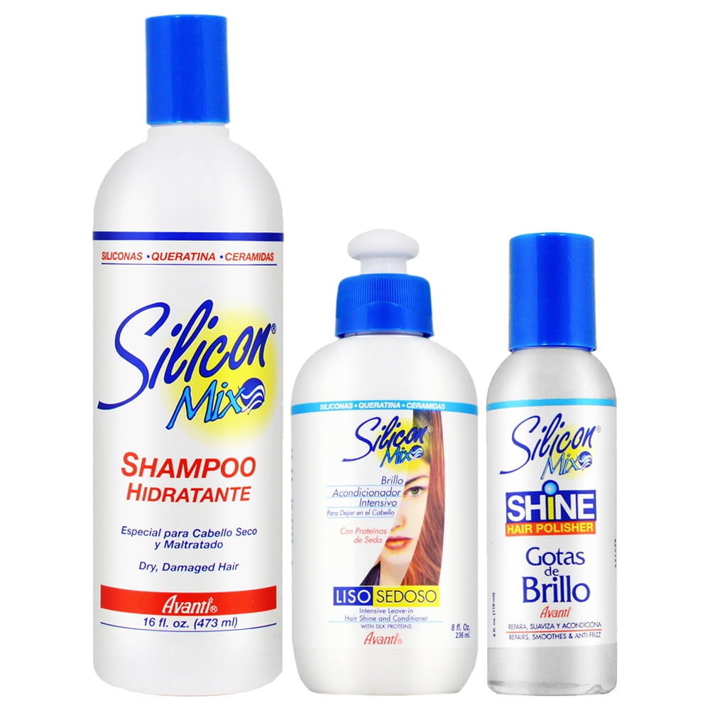 Silicon Mix Intensive Shampoo 16oz + Leave in 8oz + Polisher Gotas de ...