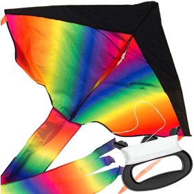 AGPtek 3D Kite Huge Frameless Soft Parafoil Giant Dolphin Kite Blue ...