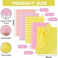 100 Sheets Yellow Pink Tissue Paper Bulk, Dots Star Twill Stripes ...