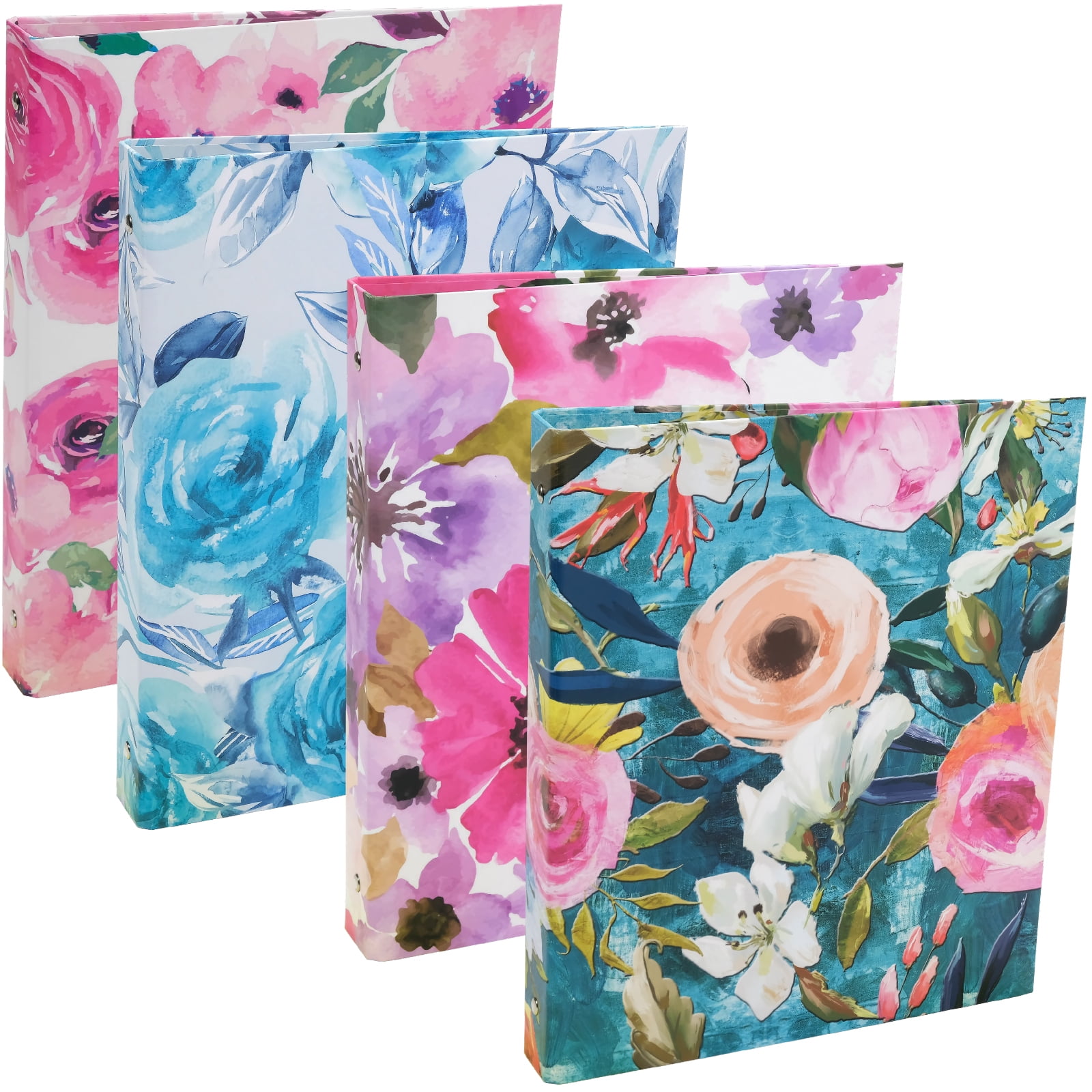 4 Pack Decorative Binder (Marble Set) (Floral) - Walmart.com