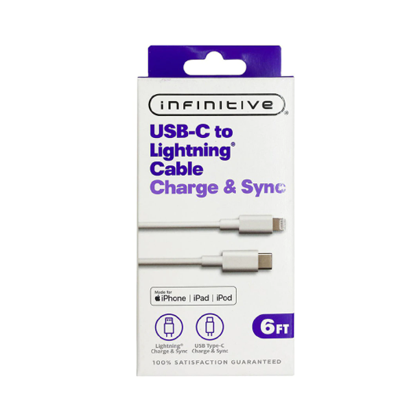 Infinitive USB-C to Lightning Cable 6Ft Charge & Sync *EN - Walmart.com