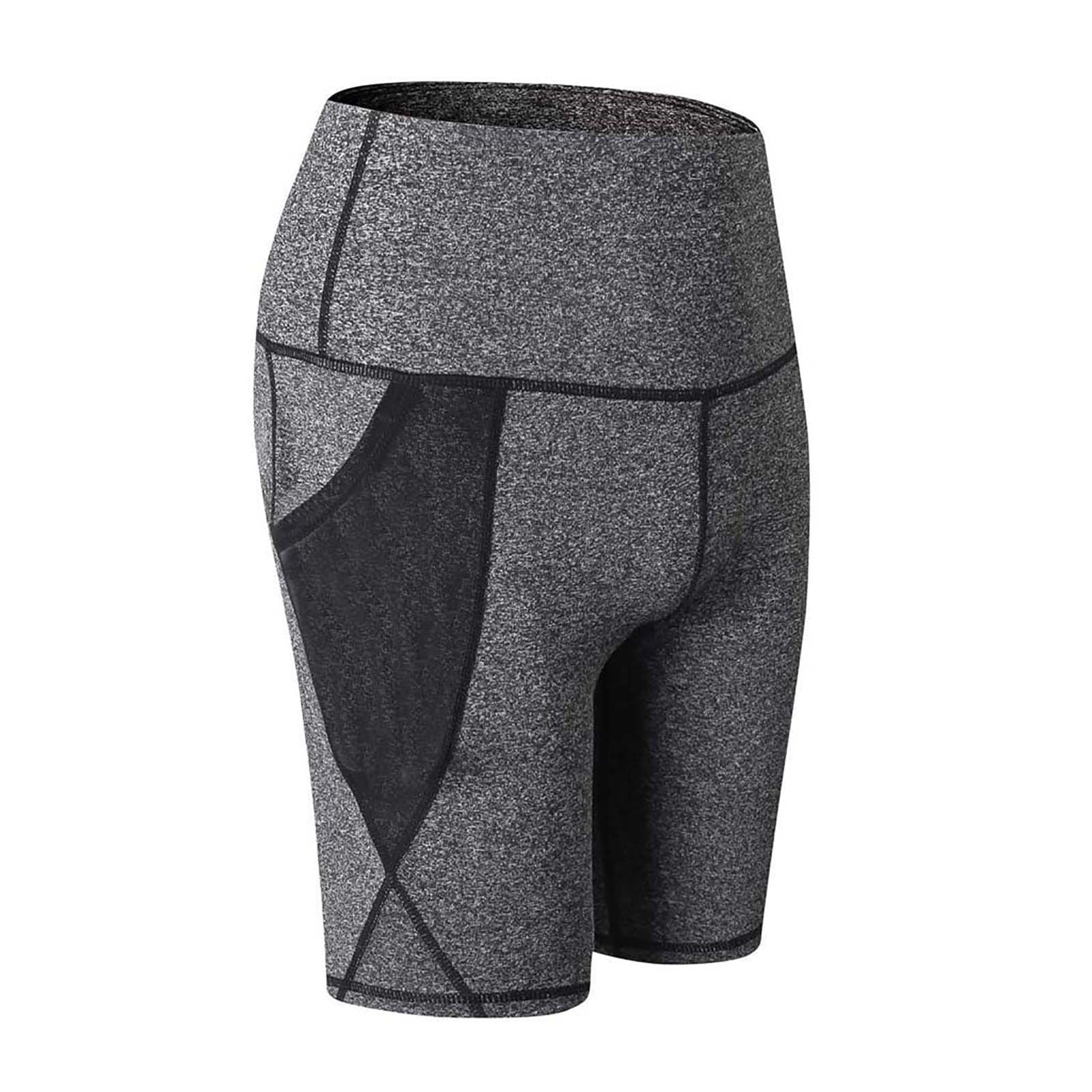 JWZUY Women's High Waisted Gym Running Compression Spandex Shorts ...