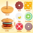 Montessori Burger Stacking Toys, Fine Motor Wooden Burger Toys with 10 ...