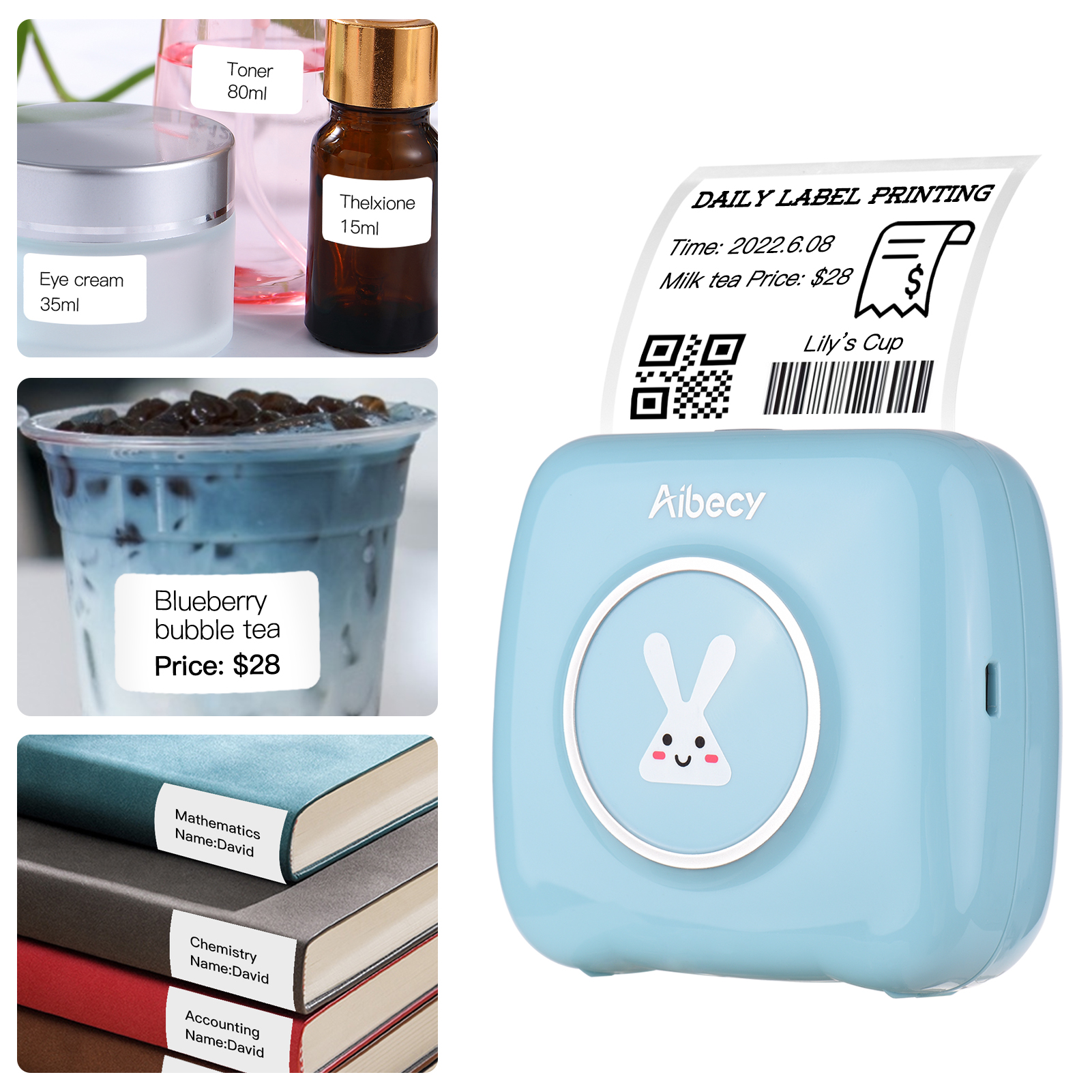 Aibecy All-in-One Thermal Label Maker Printer Photo Printer Sticker ...