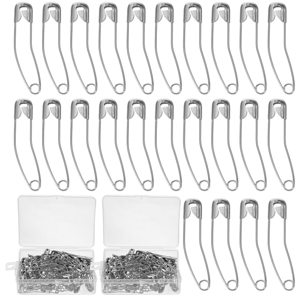200pcs Safety Pins Stainless Steel Curved Pins Durable Curved Safety ...
