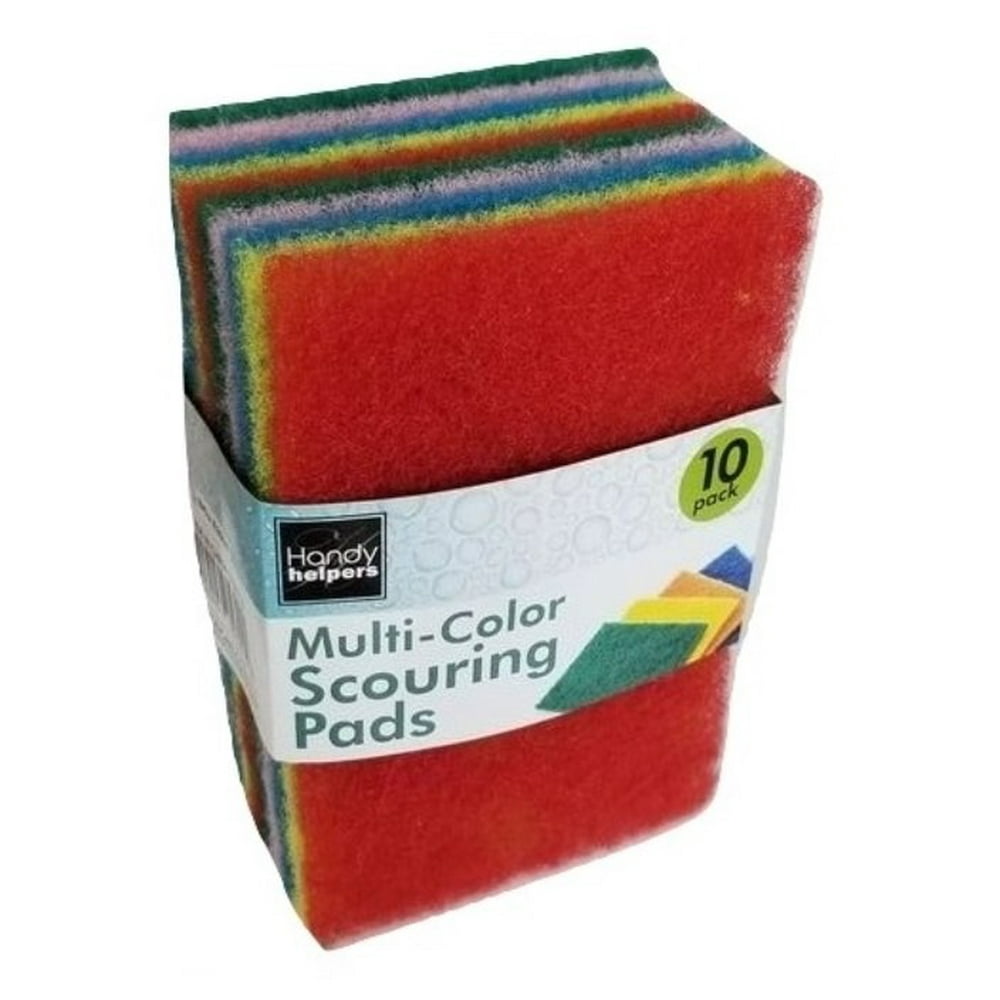 10-Piece Multi-Colored Non-Scratch Multi-Purpose Cleaning Scouring Pads ...