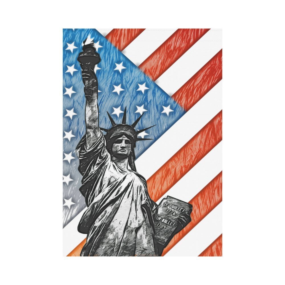 MYPOP American Statue of Liberty Garden Flag Outdoor Banner 28 x 40 ...