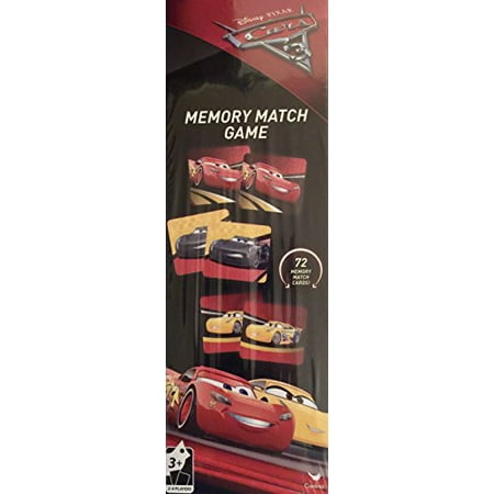 Cars 3 Memory Match Game Disney Pixar 72 Card Game Preschool | Walmart ...