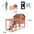 Pefilos 48" Outdoors Wood Chicken Coops, Hen Nest for Indoor Bunny Hutch Rabbit Cage Guinea Pig ...