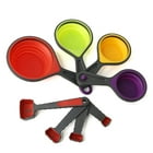Collapsible Silicone Measuring Cups & Red Measuring Spoons 8 pc set ...