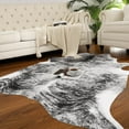 HOMORE Cowhide Rug, Cute Cow Print Rug for Living Room Faux Cow Hide ...