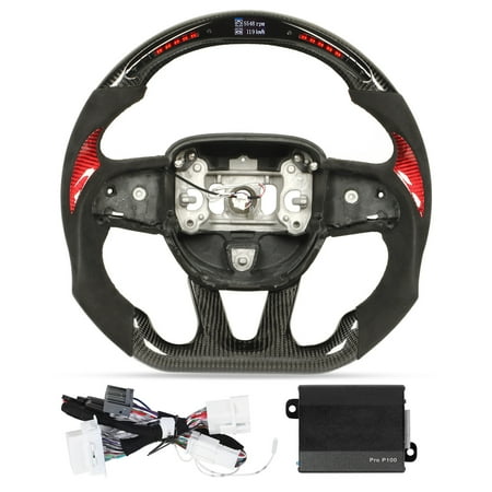 Carbon Fiber LED Display Shift Light Steering Wheel Suede Replacement ...