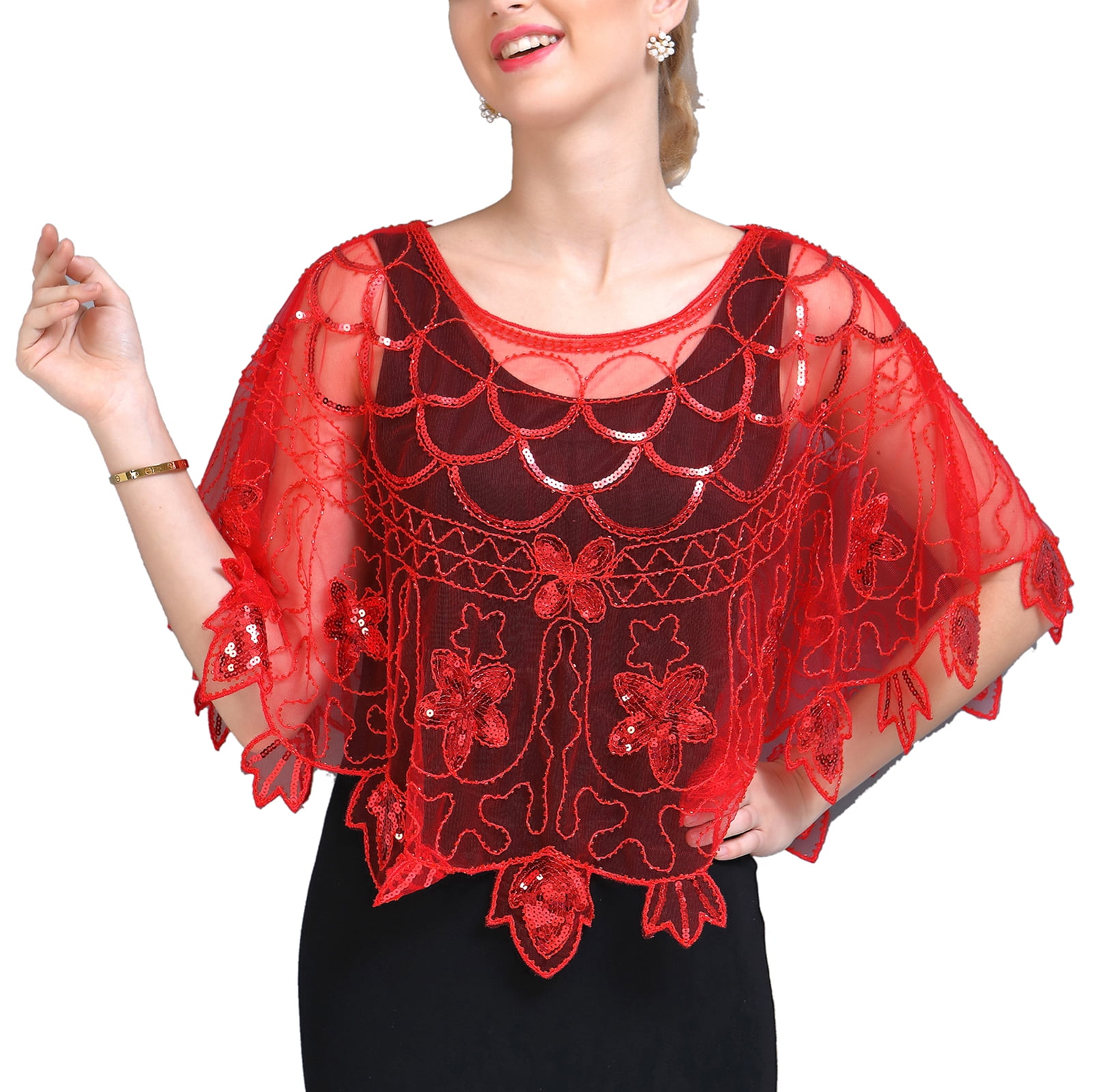 Women Summer Evening Party Dress Cover Up Short Capalet Wrap Shrug ...