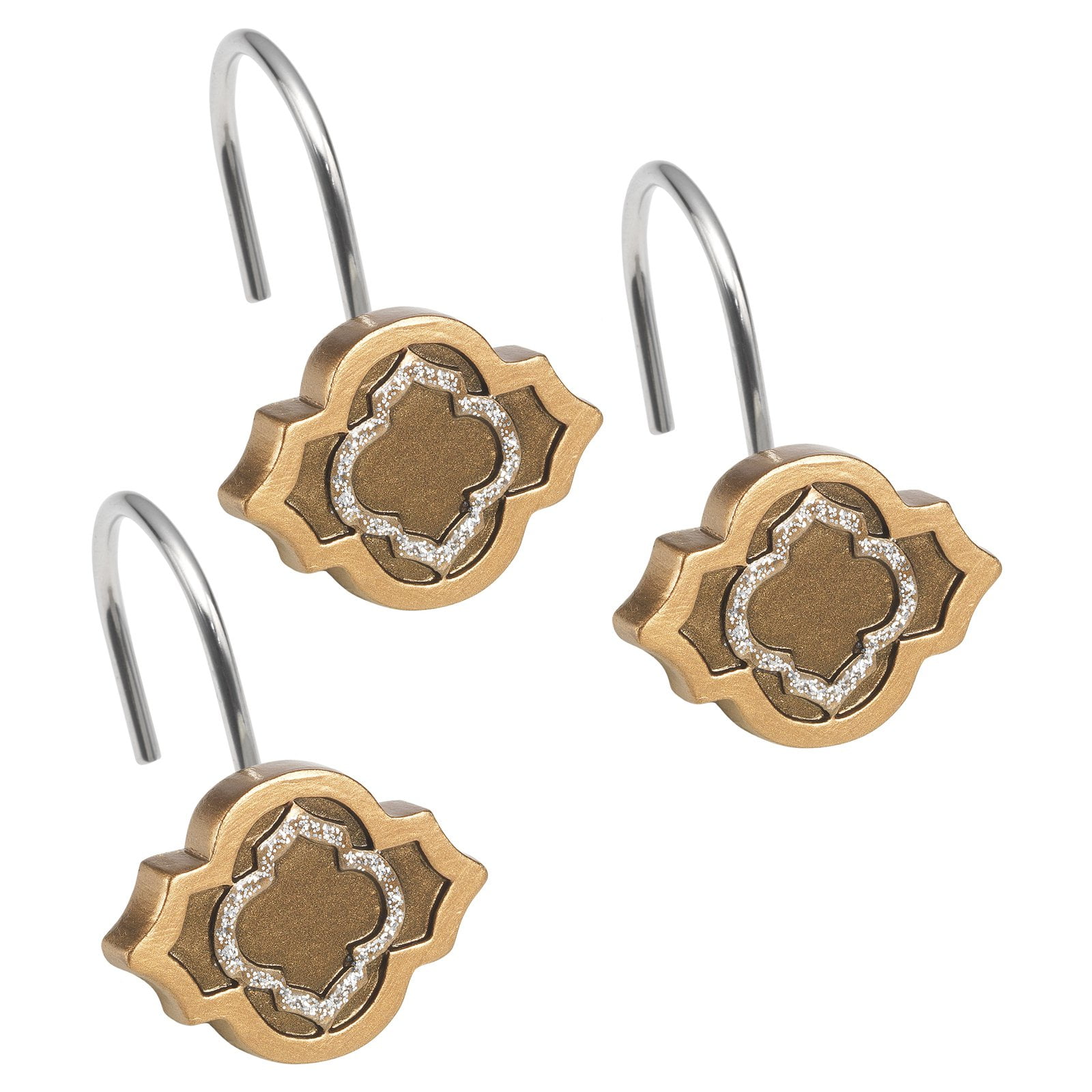 Sweet Home Collection Spindle Gold Collection Shower Hook Set - Walmart.com