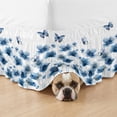 Blue Flower Bed Skirt California King Size 18 Inch Drop, Watercolor ...