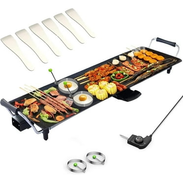 LDAILY Large Electric Teppanyaki Table Top Grill Griddle, 35'' Indoor ...