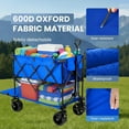Double Decker Folding Wagon, 440lbs Heavy Duty 2 Tier Utility Cart with ...