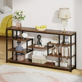 70.87" Console Table with Open Storage Shelves, 5-Tier Narrow Long ...