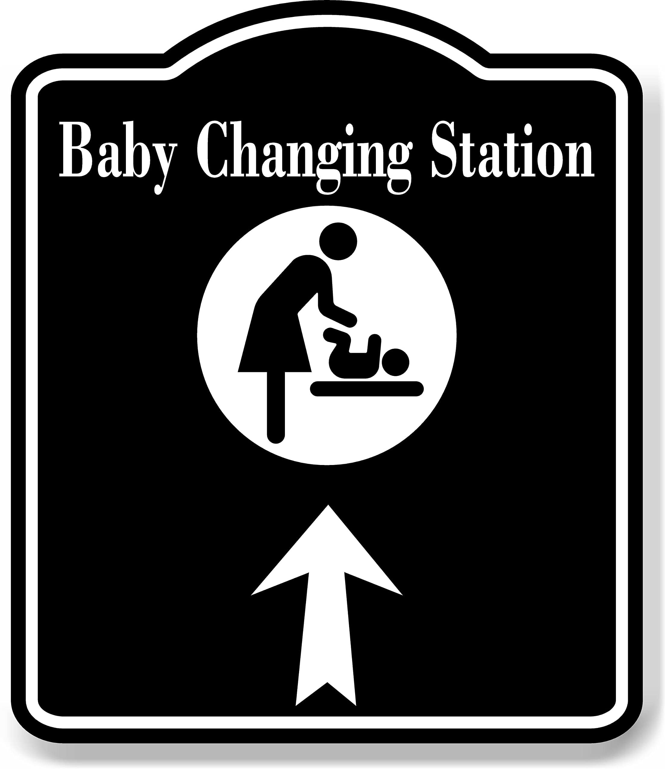 Baby Changing Station Up Arrow BLACK Aluminum Composite Sign - Walmart.com