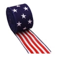 4th of July Patriotic Ribbon - 5 Yards Wired Edge Double Satin Ribbon ...