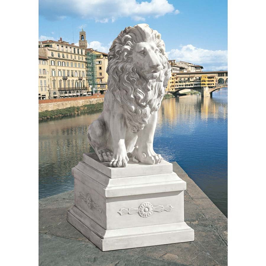 Design Toscano Lion of Florence Sentinel Statue & Base - Walmart.com