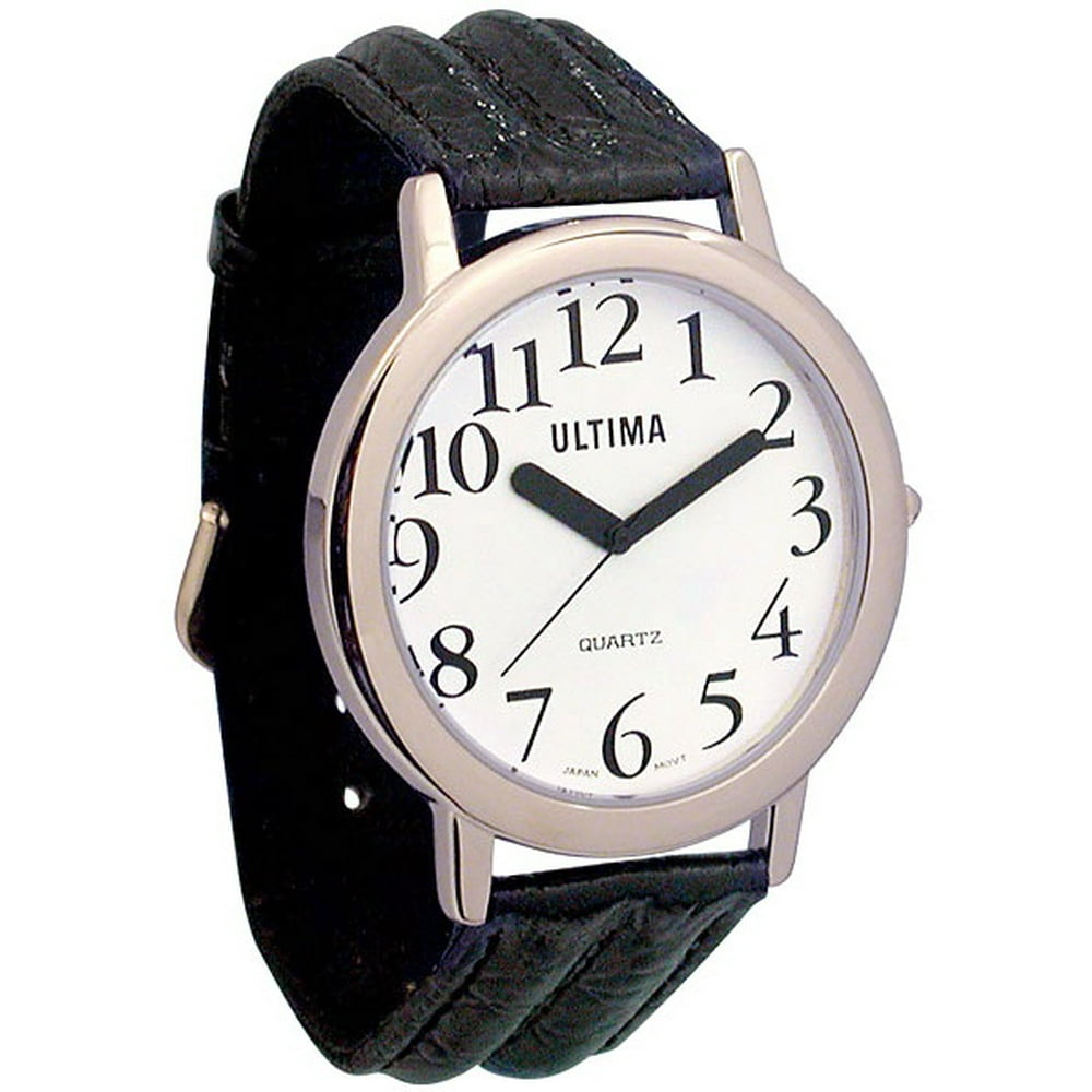 Ultima - Ultima Low Vision Watch - White Dial - Leather Band - Walmart ...