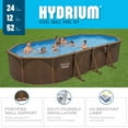 Bestway Hydrium 24'x12'x52" Oval Above Ground Swimming Pool Set, Woodgrain - Walmart.com
