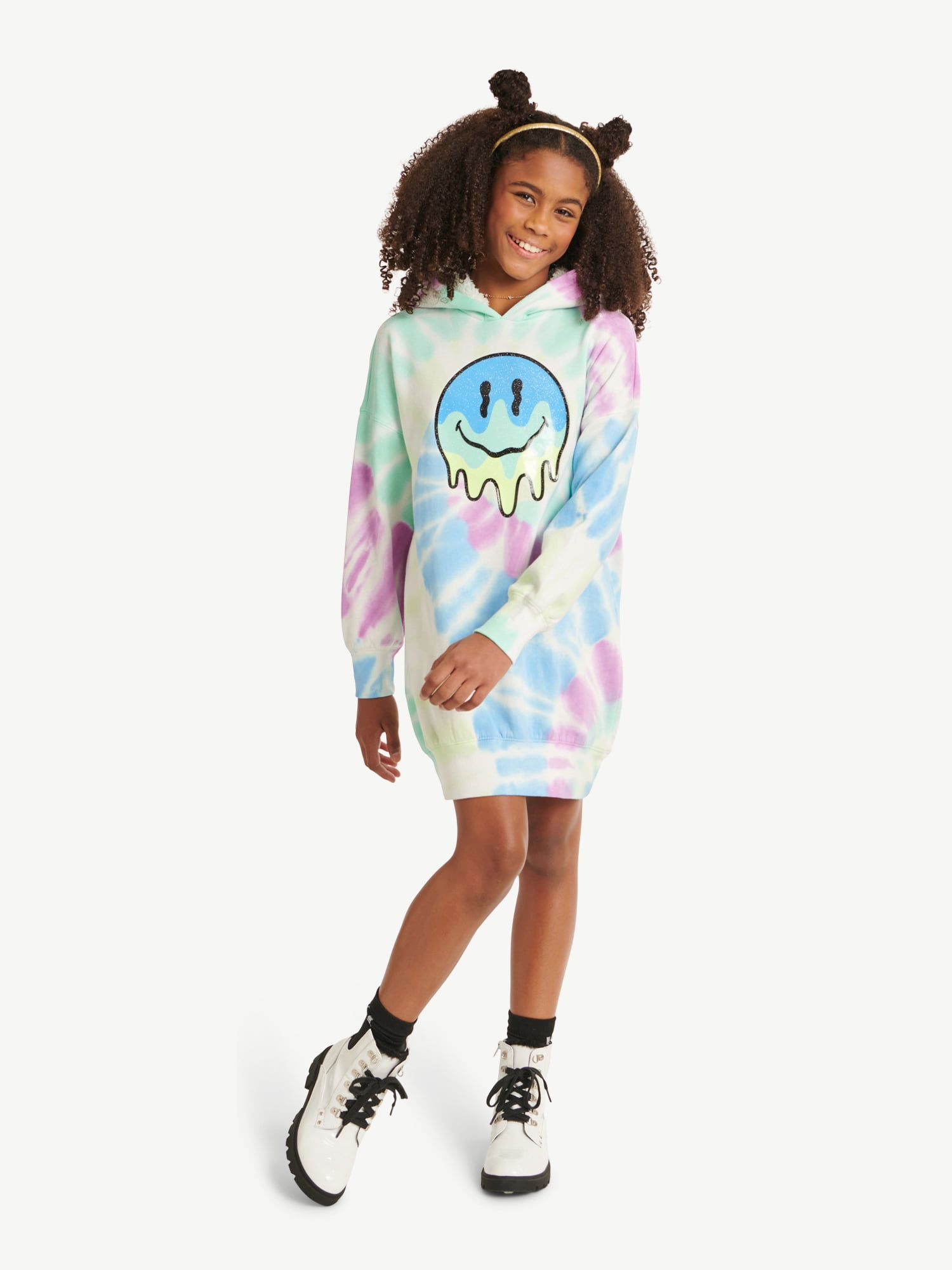 Justice Girls Hooded Sweatshirt Dress, Sizes XS-XLP - Walmart.com