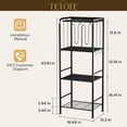 4-Tier Towel Rack for Bathroom M-Shaped Detachable Dividers Hooks Free ...