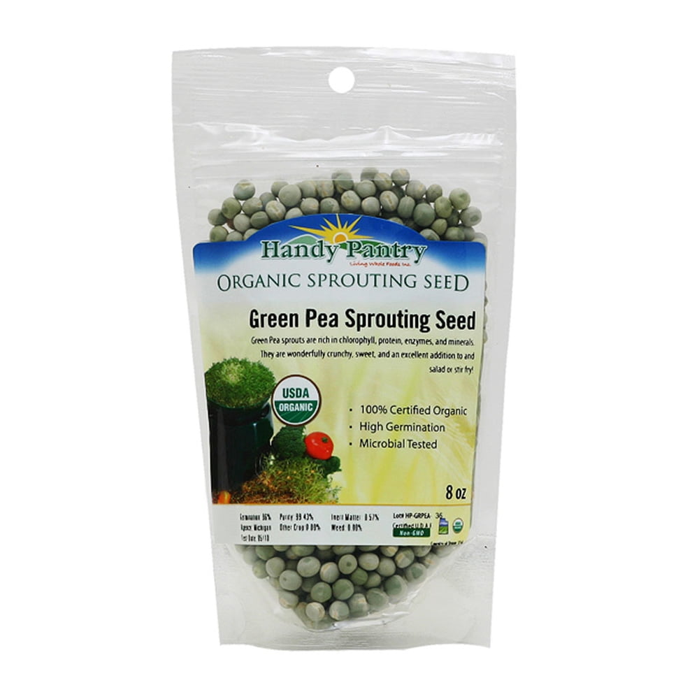 Handy Pantry 226823 Green Pea Organic Sprouting Seeds 8 oz. - Walmart.com