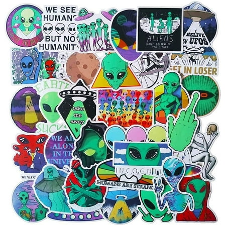 Laptop Stickers Of Aliens, 50-pack Vinyl Waterproof Graffiti Decals ...