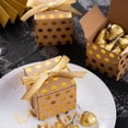Kraft Gift Candy Box with Gold Dots Bulk 2x2x2 inches with Ribbon Party ...