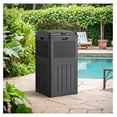 30 Gallon Trash Can, Resin Outdoor Garbage Can with Lid, Waterproof ...